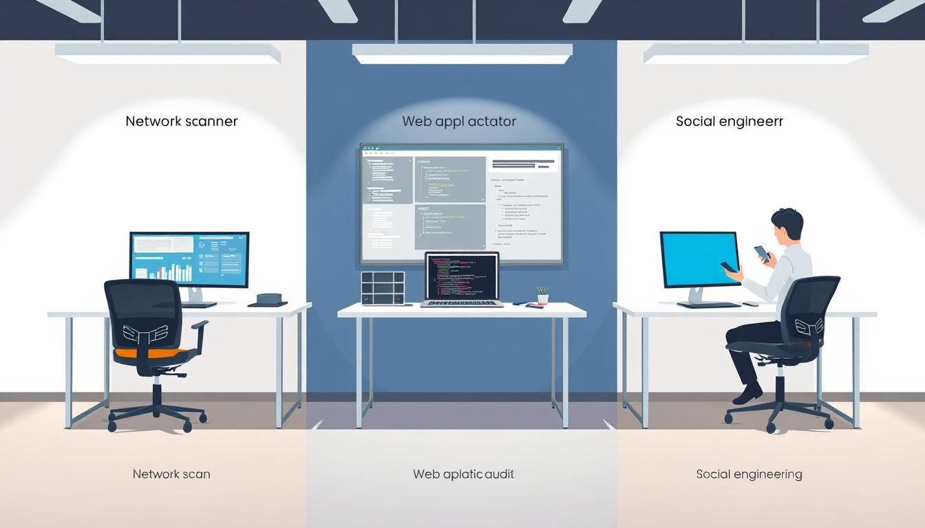 What are the three types of pen tests?